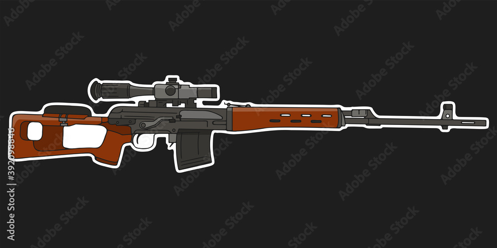 Soviet(Russian) sniper rifle SVD. Vector Illustration Stock Vector | Adobe Stock