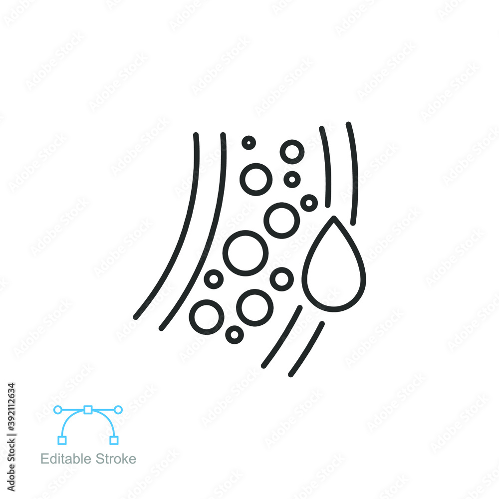 Blood vessel line icon. Bloods Capillary tube, Human circulatory system ...