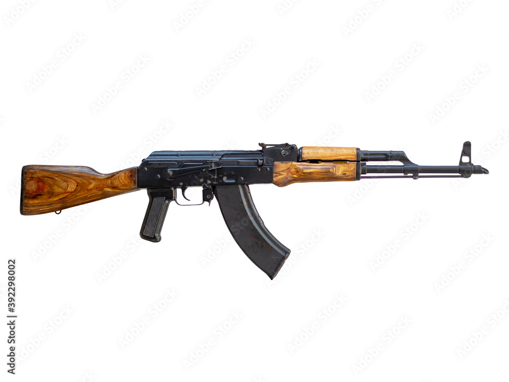 1959 7.62mm AKM (Modernized Kalashnikov Automatic Rifle) isolated on ...