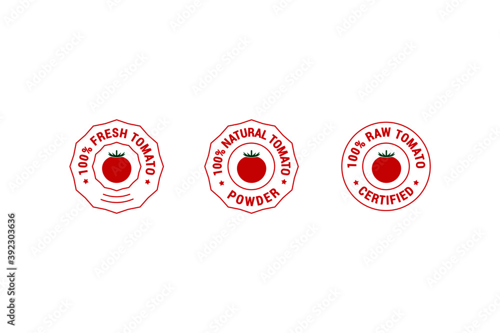 Tomato Stamp Design set. dodecagon form templates for tomato badge ...