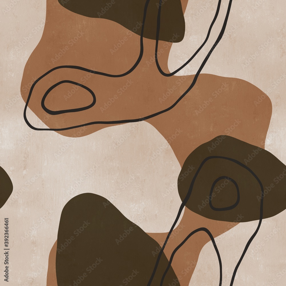 Seamless organic rounded curvy shapes naive design. High quality ...