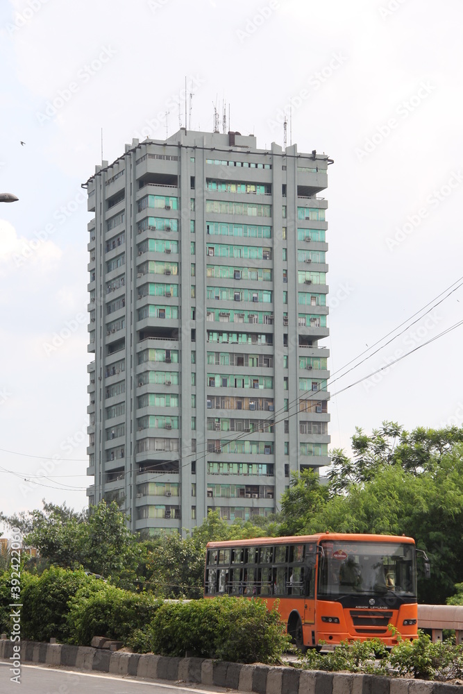 Flyover near ITO, New Delhi, India. A Delhi Transport Corporation (DTC ...