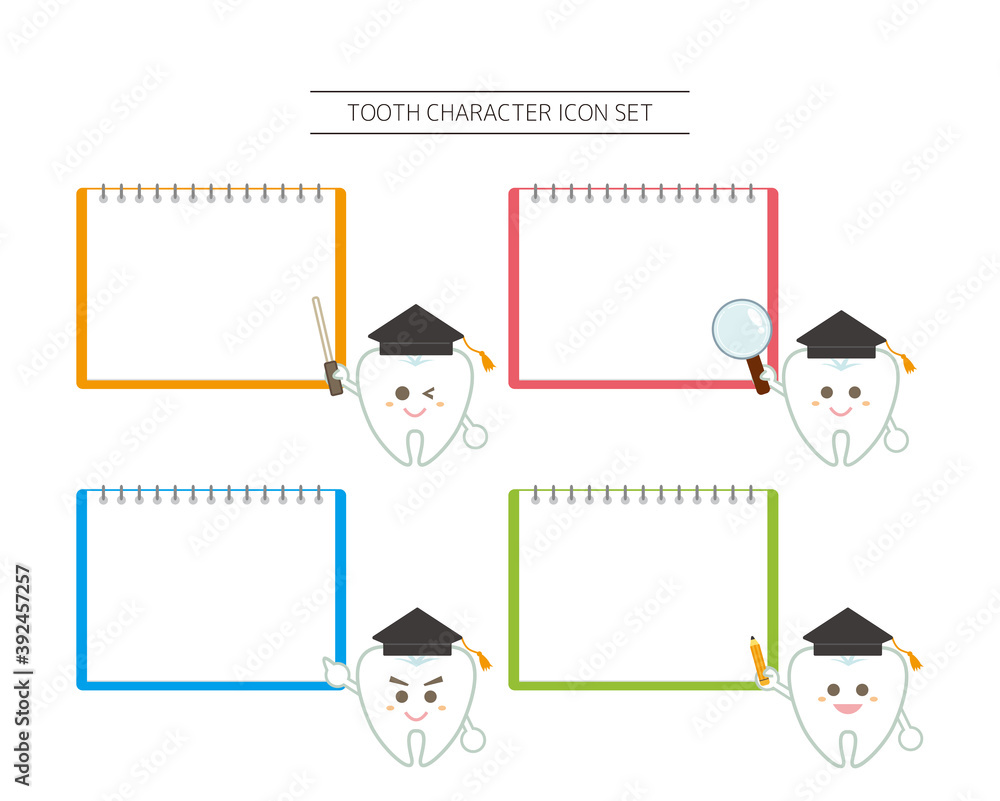 Vector illustration set of tooth characters. Orthodontics Stock Vector ...