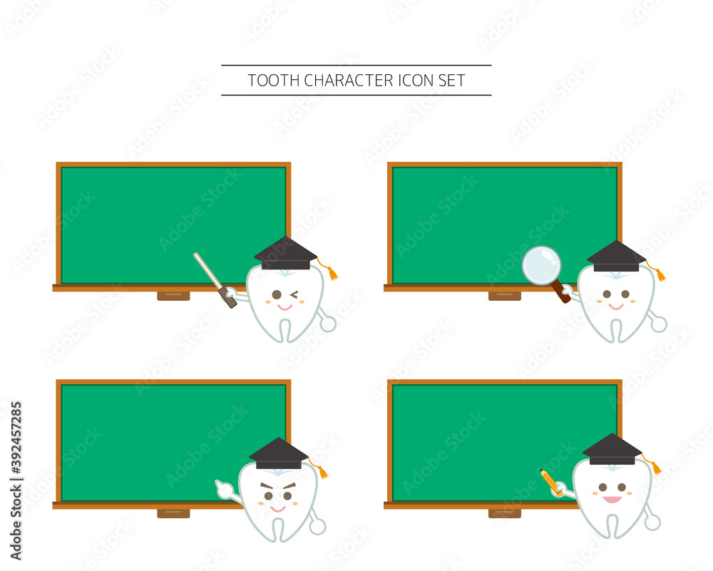 Vector illustration set of tooth characters. Orthodontics Stock Vector ...