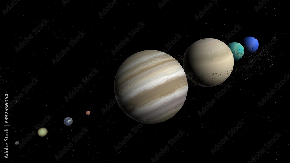 Stock-Illustration „planets of the solar system, solar system, planets ...