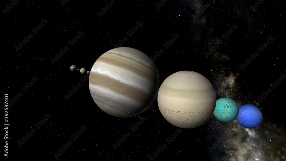Ilustración de Stock planets of the solar system, solar system, planets ...