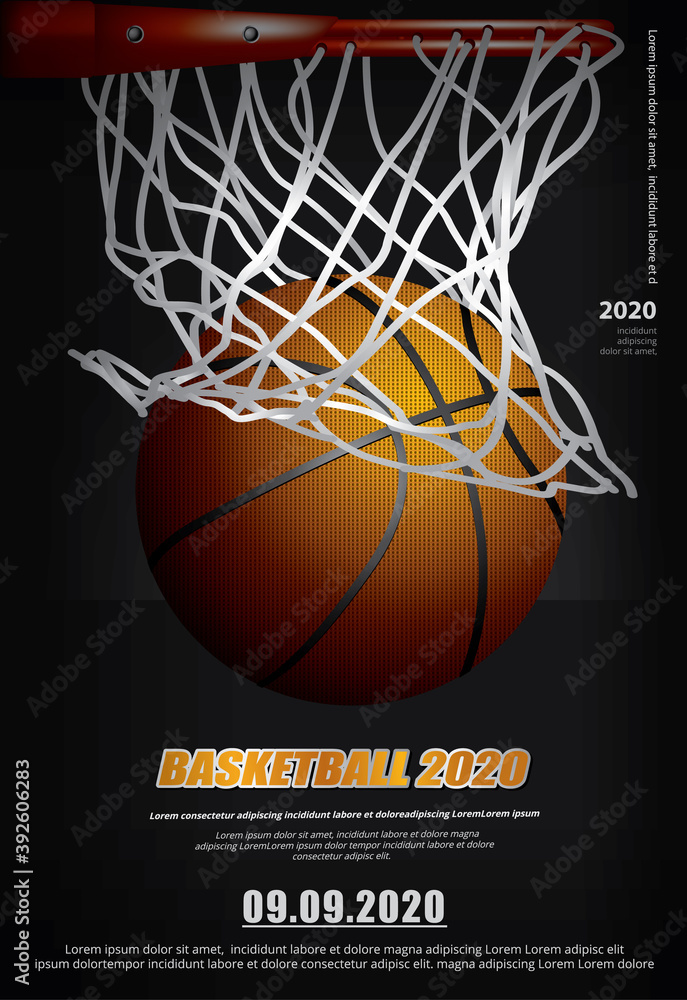 Basketball Poster Advertising Vector Illustration Stock Vector | Adobe ...