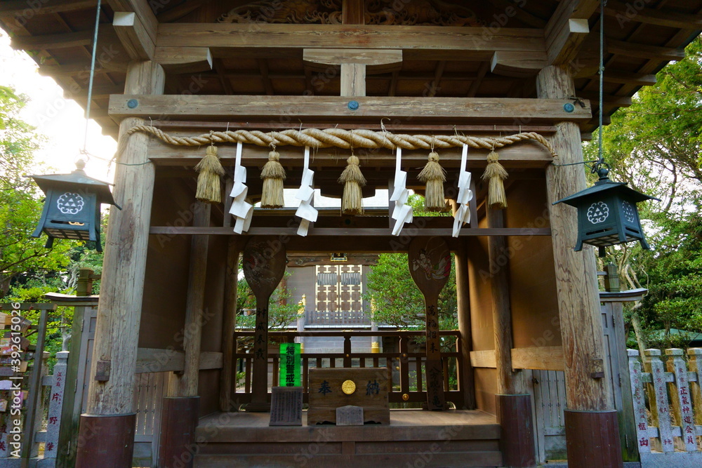 Fujisawa / Japan. Enoshima Okutsunomiya Shrine the oldest shrine of ...