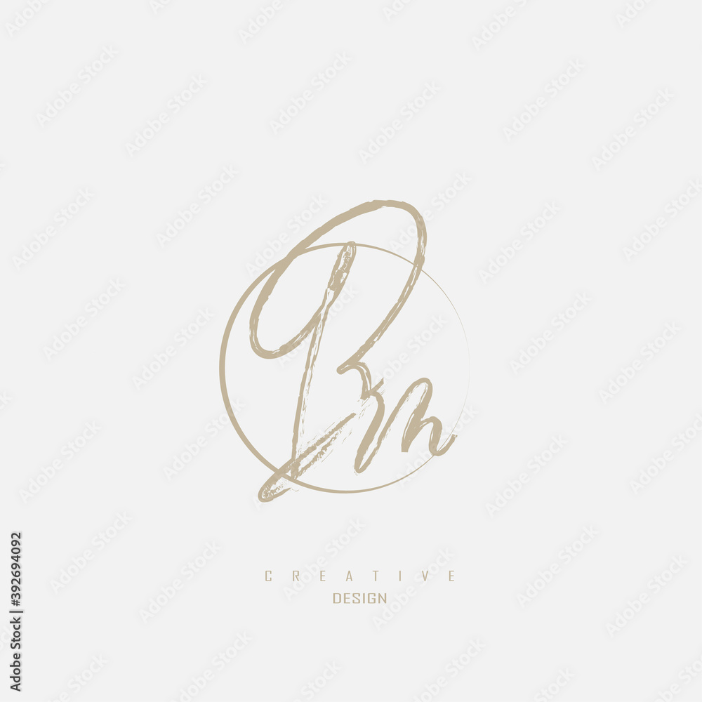 logo bm, mb in gold combined with brush strokes, a symbol of beauty ...