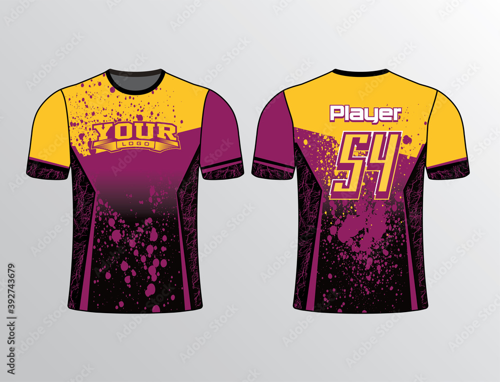 Dark edgy colors look filled with gold and purple splatter effect ...