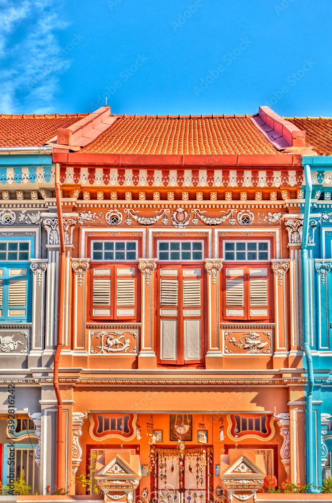 Traditional Peranakan architecture in Singapore's Joo Chiat district ...