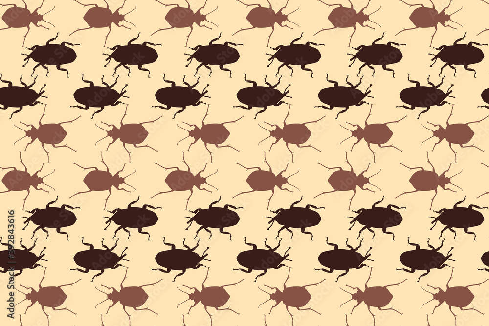 Seamless pattern with bugs. Endless background with beetles. Vector ...