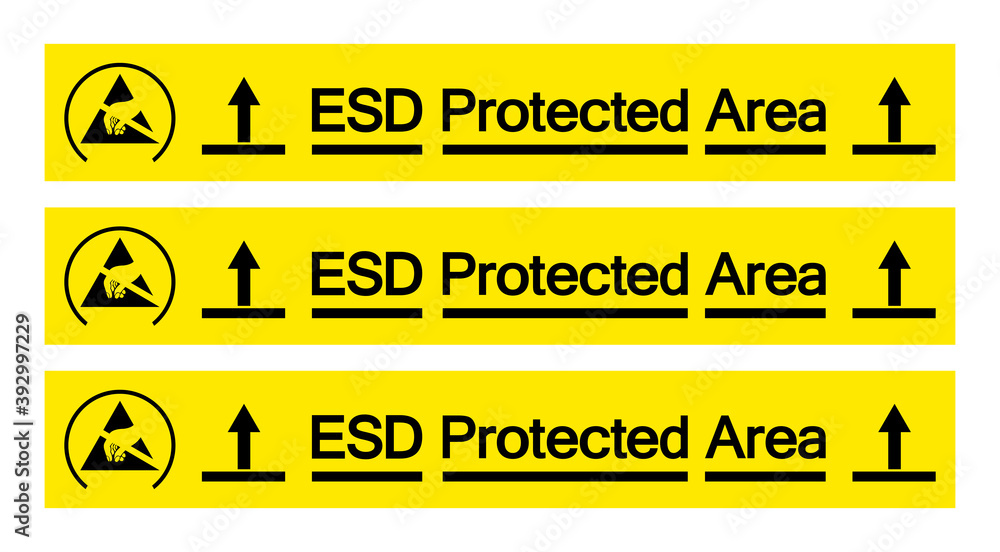 ESD Pretected Area Symbol Sign, Vector Illustration, Isolated On White ...