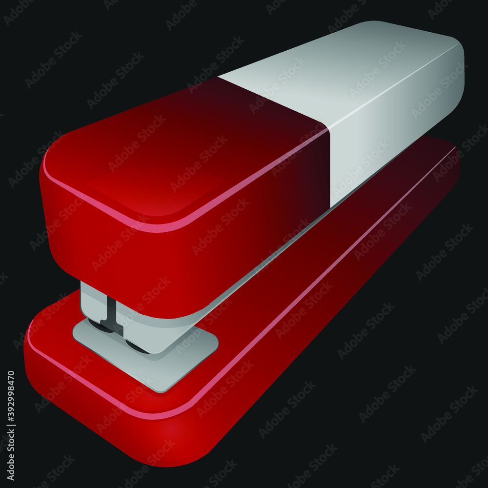 Stapler machine perspective view vector art design Red color Stock ...