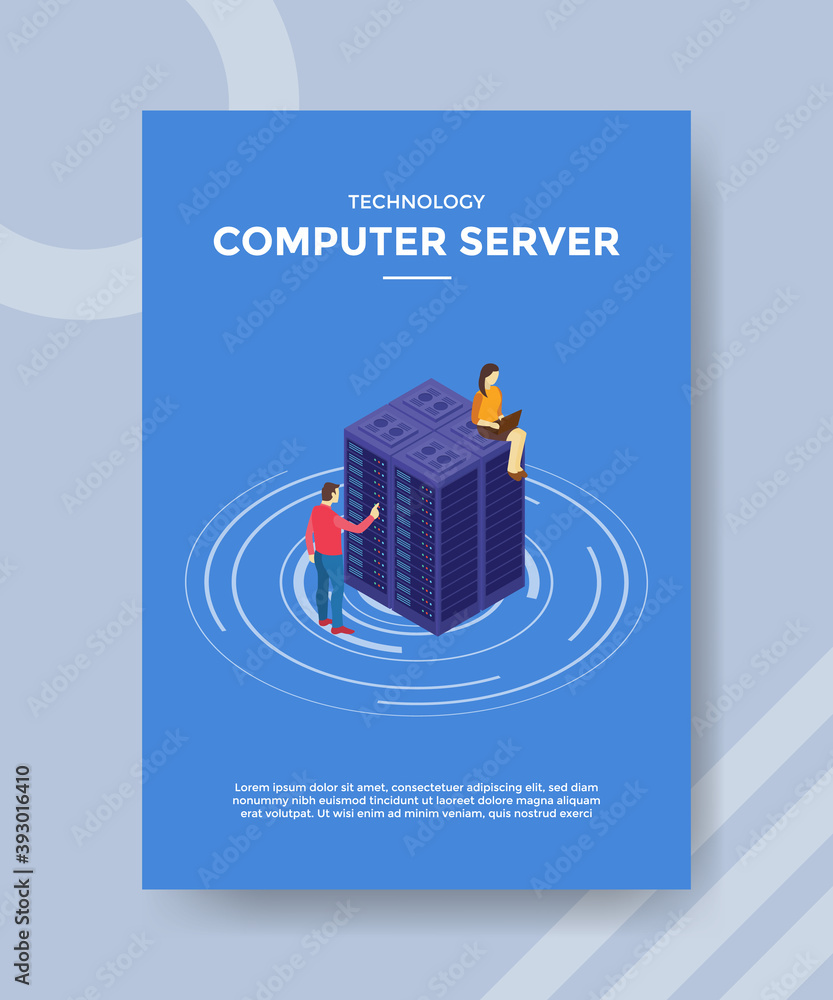 Vector de Stock computer server engineer working maintenance for ...