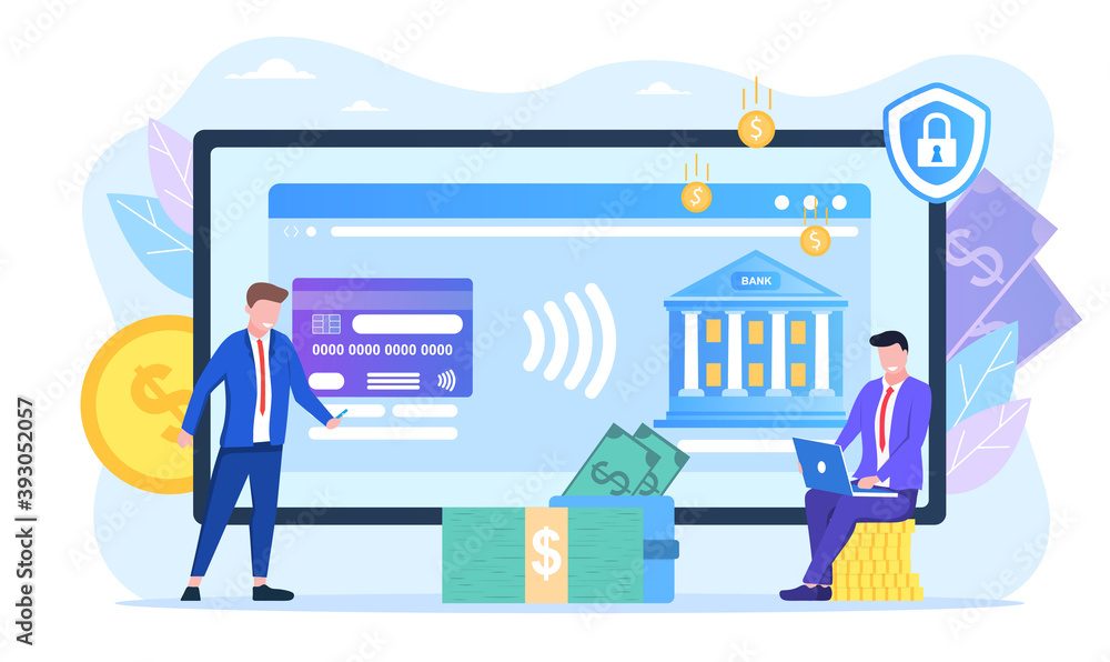 Online payment protection system. Secure bank transaction. Open banking ...