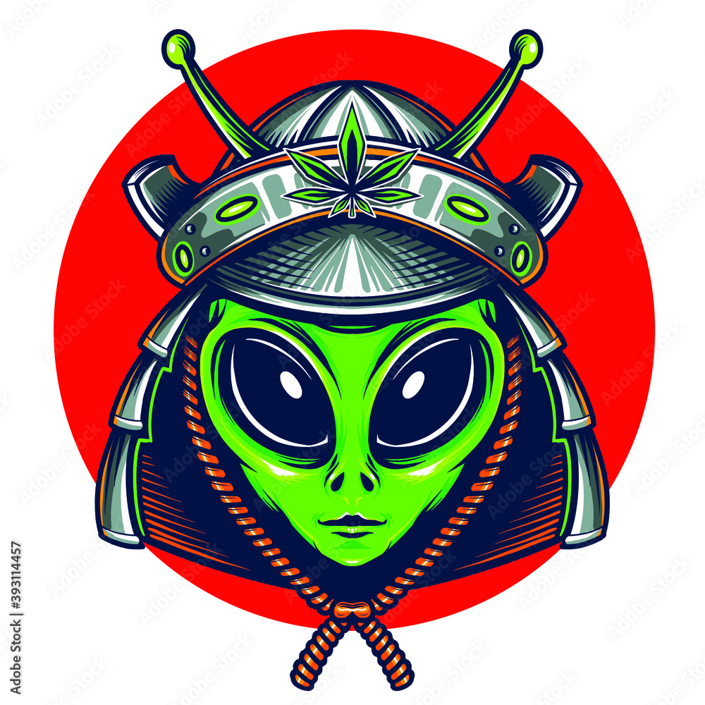 weed aliens concept for t-shirt design Stock Vector | Adobe Stock