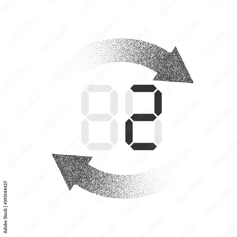 Countdown. stop. 2. Electronic number two, digital, download. Arrow ...