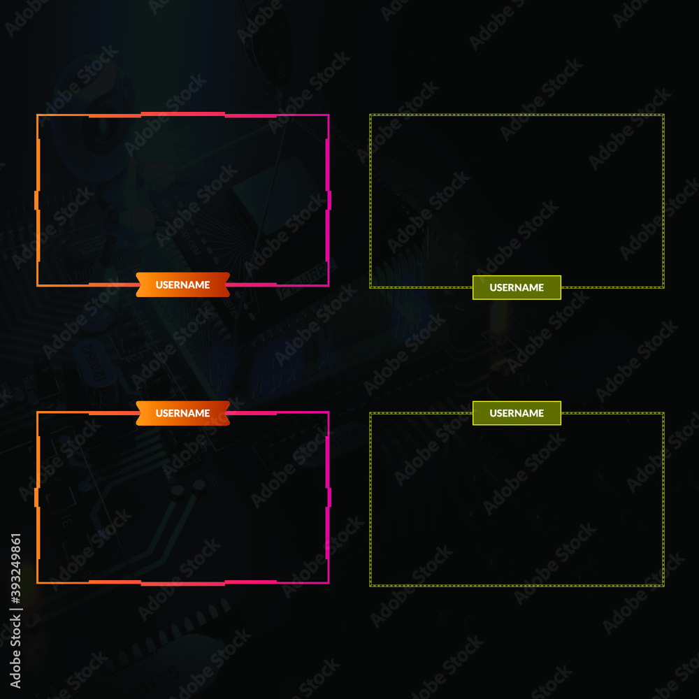 Twitch Facecam Border Twitch Stream Overlays Stock Vector | Adobe Stock