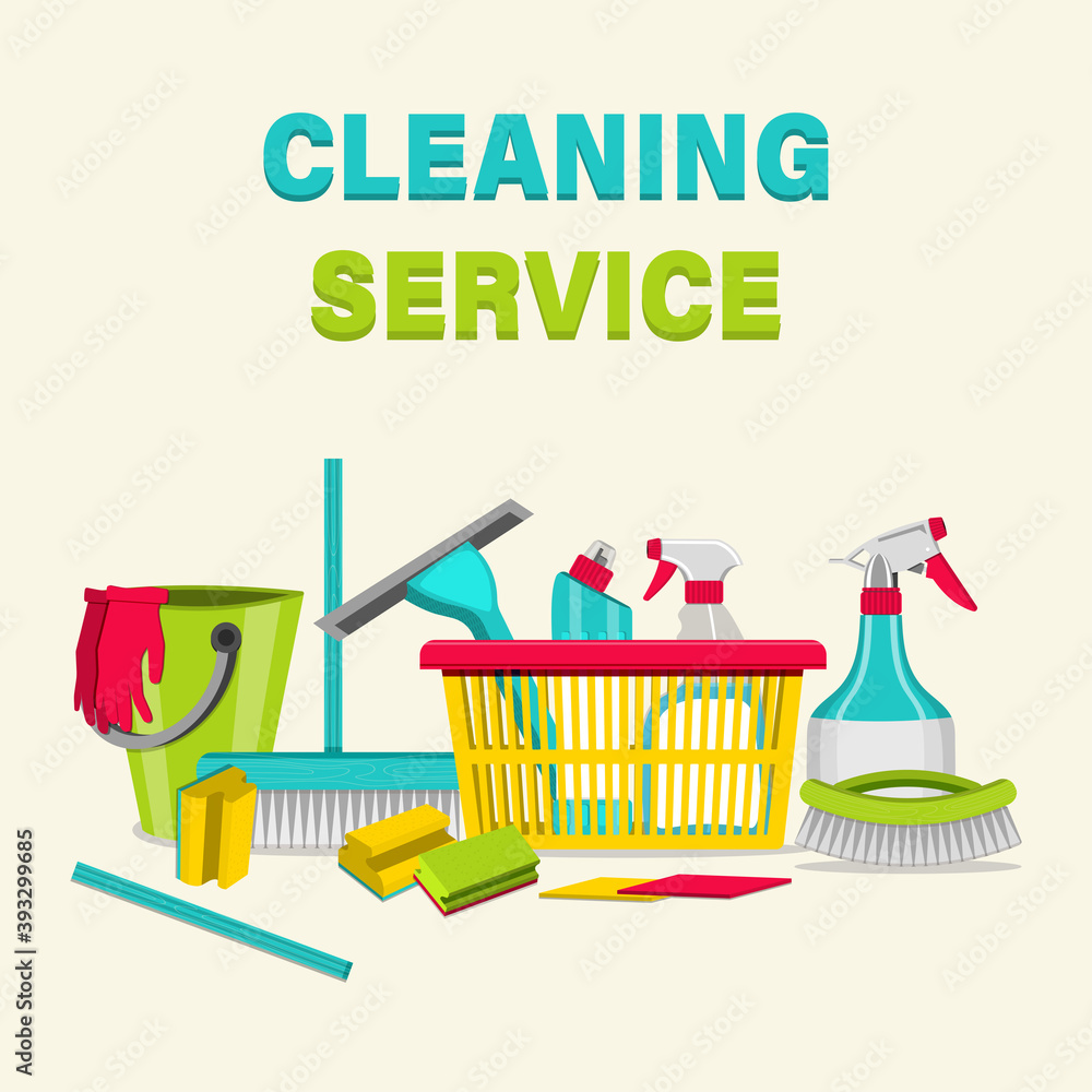 Household items for cleaning. House cleaning service for apartments ...