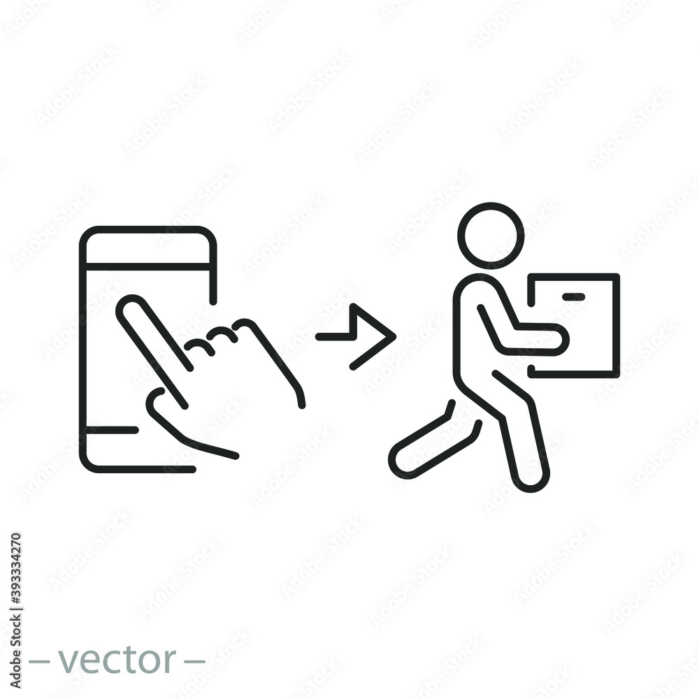 click buy and collect order, icon, receive order in pick up point ...