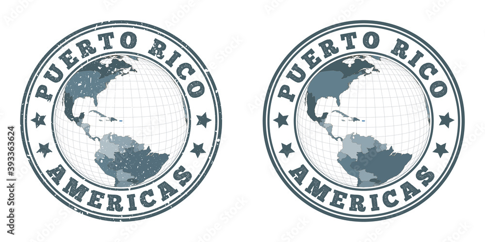 Vector de Stock Puerto Rico round logos. Circular badges of country ...