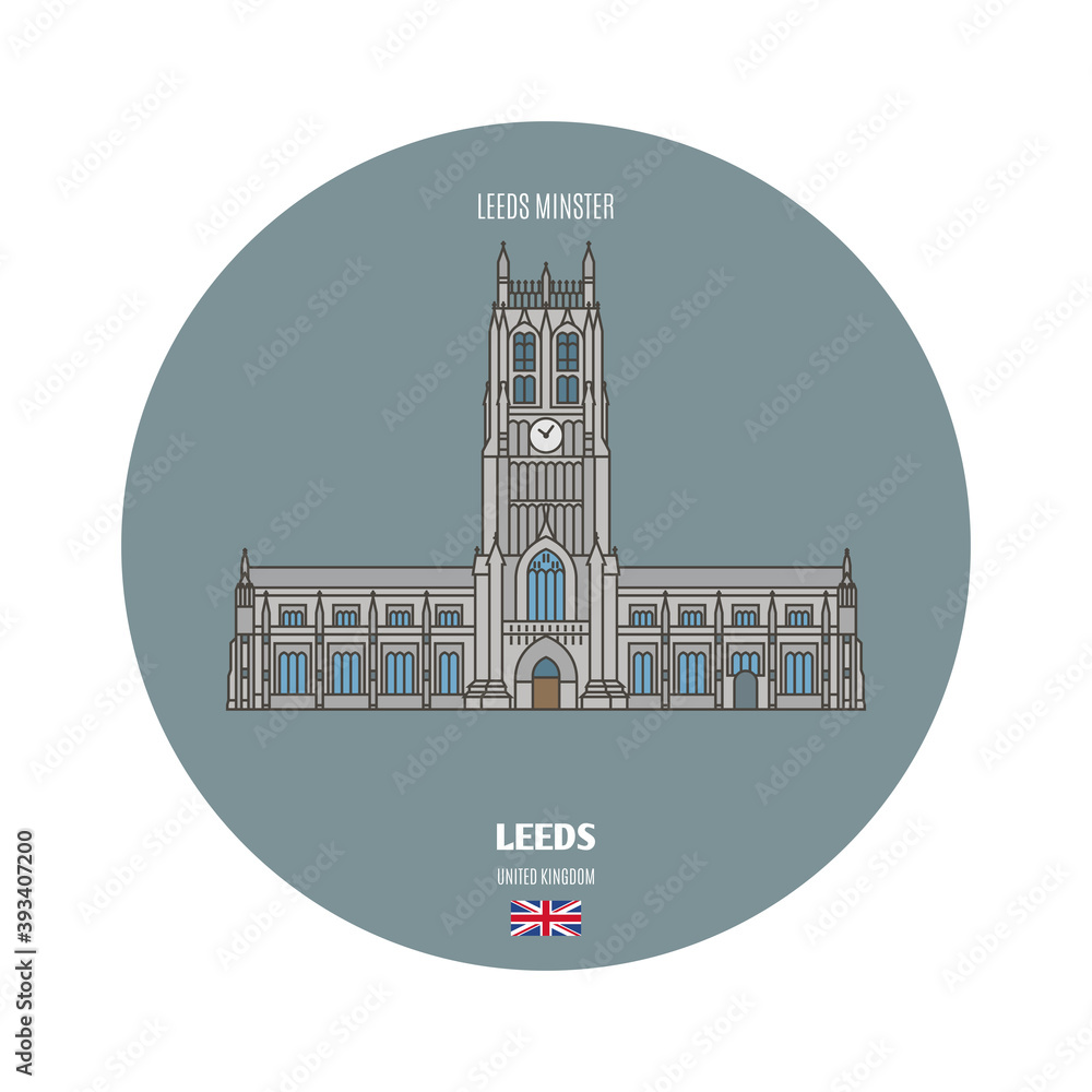 Leeds Minster in Leeds, UK. Architectural symbols of European cities ...