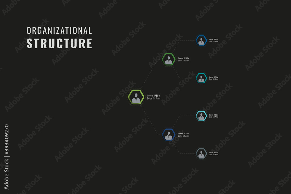 Image vectorielle Stock Horizontal organizational structure of the ...