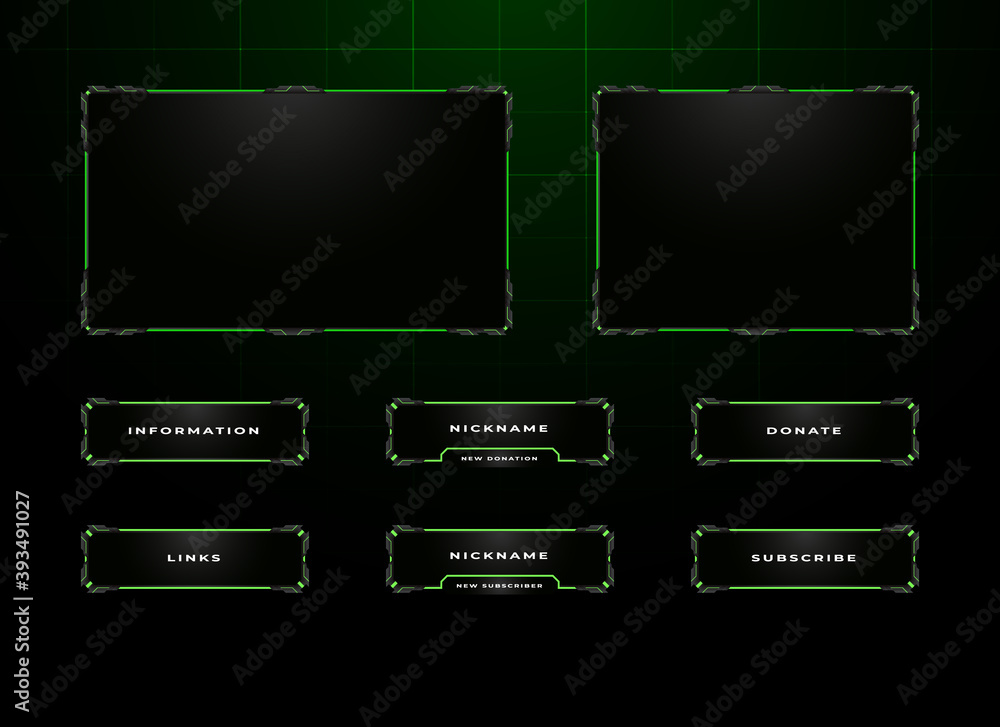 twitch streamer panel overlay set Stock Vector | Adobe Stock