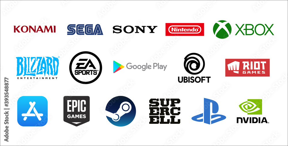 Vector de Stock World top famous and important Gaming industry logos ...