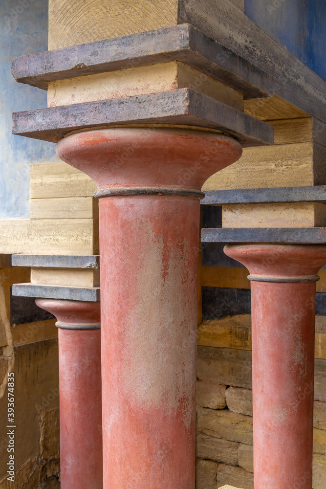 Magnificent ruins of the Knossos Palace complex. The famous Minoan ...