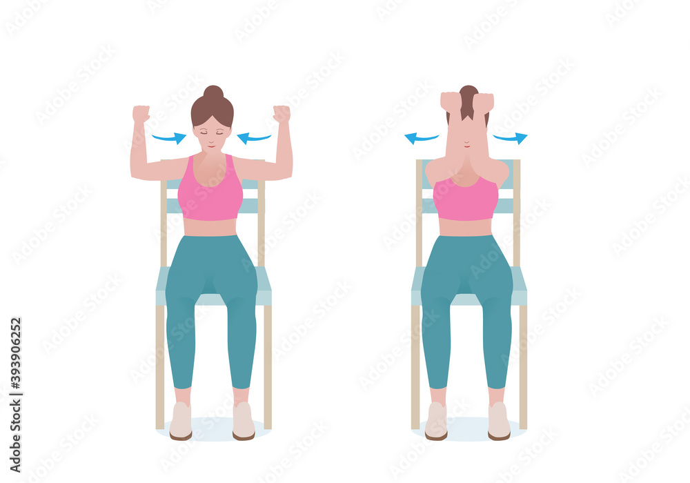 Exercises that can be done at-home using a sturdy chair. Arms parallel ...