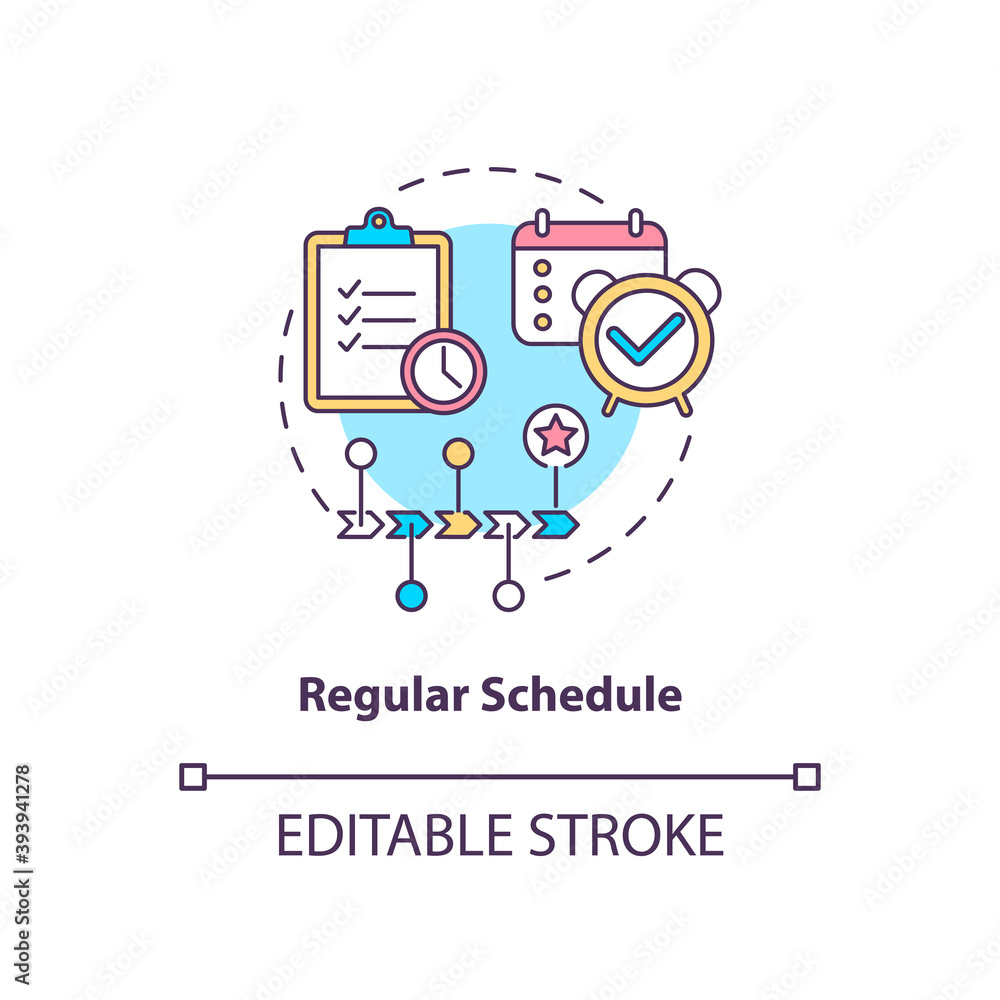 Regular schedule concept icon. Tips to ease SAD idea thin line ...