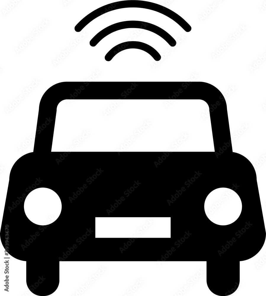 Vetor Driverless self-driving car or autonomous vehicle icon or symbol ...