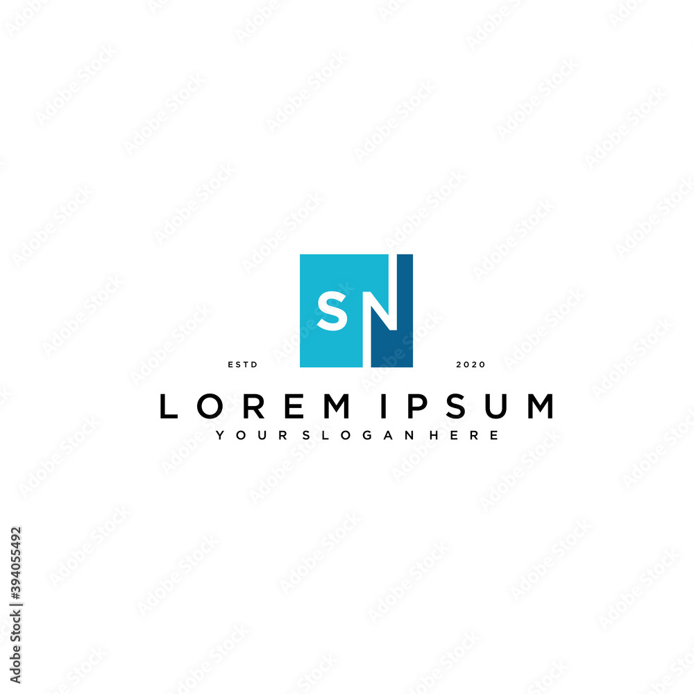 letter SN square logo design concept vector Stock Vector | Adobe Stock