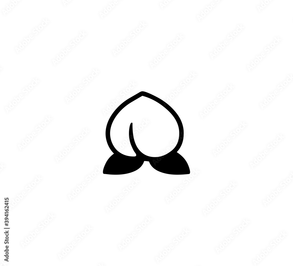 Peach emoji vector isolated icon illustration. Peach icon Stock Vector ...