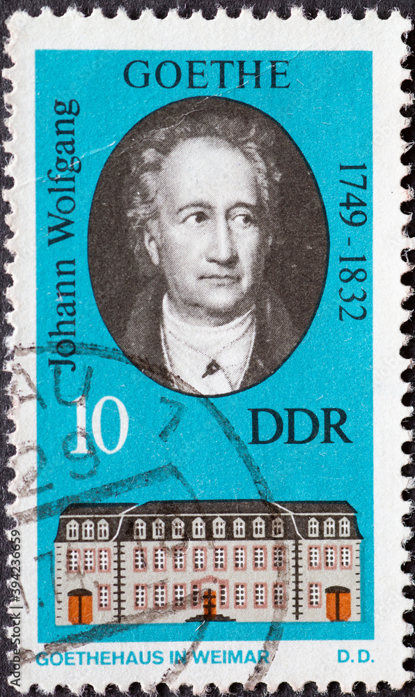 GERMANY, DDR - CIRCA 1973: a postage stamp from Germany, GDR showing A portrait of the poet ...
