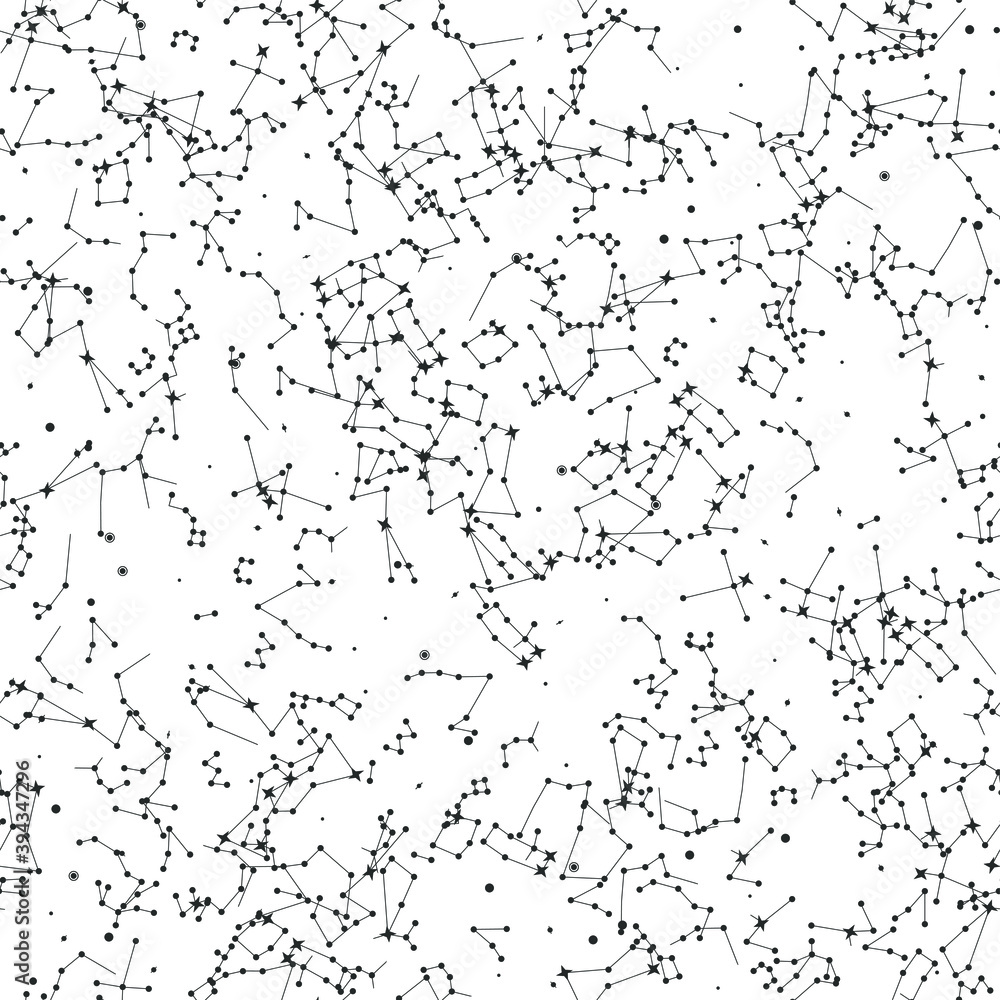 Stars element pattern. Vector seamless stellar constellation background ...