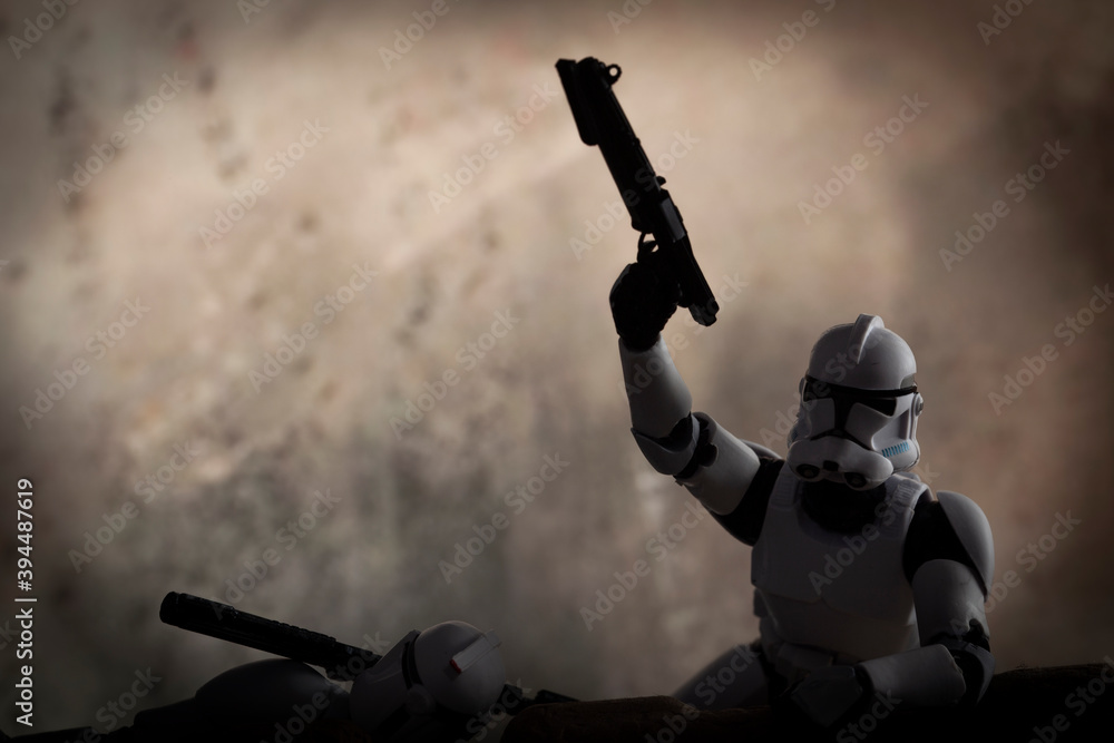 Stock-Foto „NEW YORK, USA - NOV 25 2020: Recreation of war scene from ...
