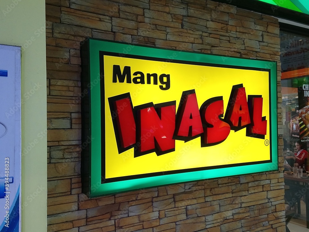 Mang inasal chicken restaurant signage in Quezon City, Philippines Stock Photo | Adobe Stock
