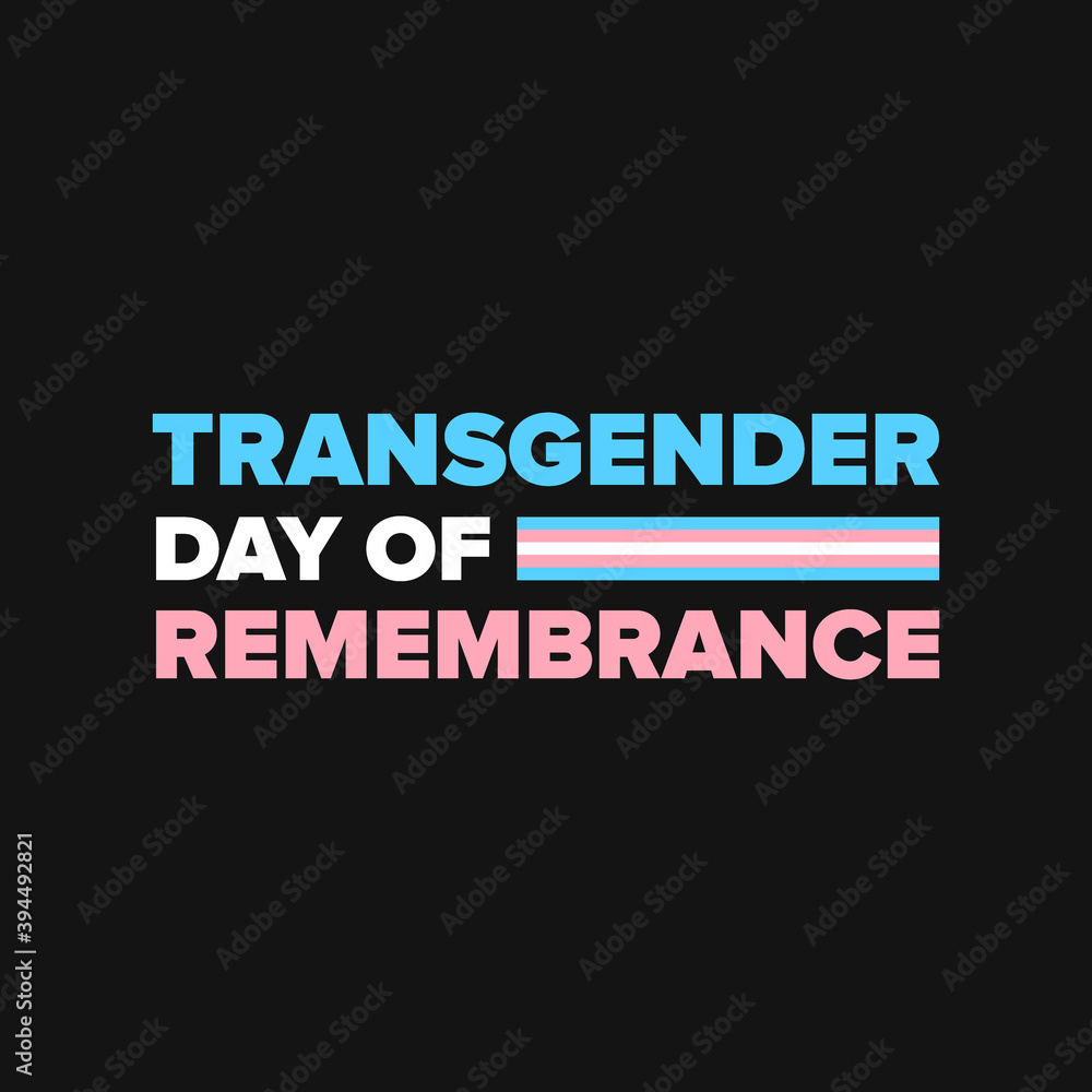Transgender Day of Remembrance Logo or Banner with Trans Pride Flag on ...