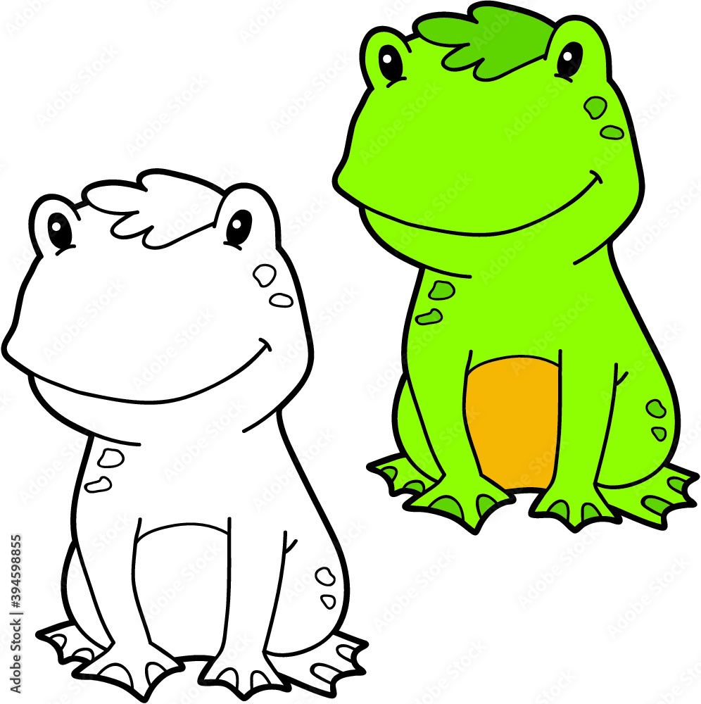 illustration coloring page of happy cartoon character for children ...