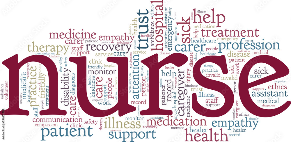 Nurse vector illustration word cloud isolated on a white background ...