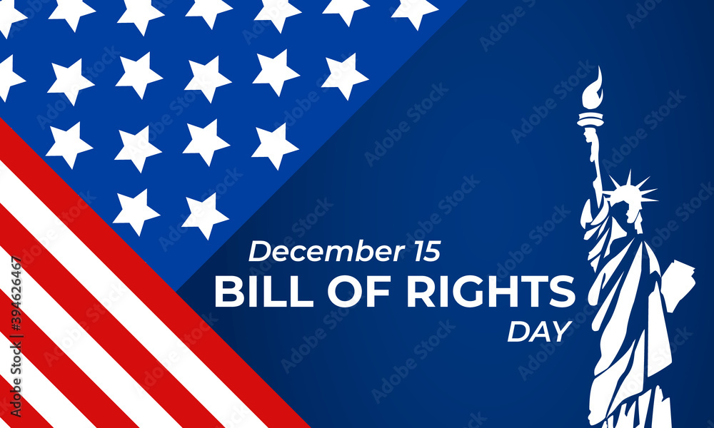 Ilustração Bill of Rights Day in the United States, a commemoration of ...
