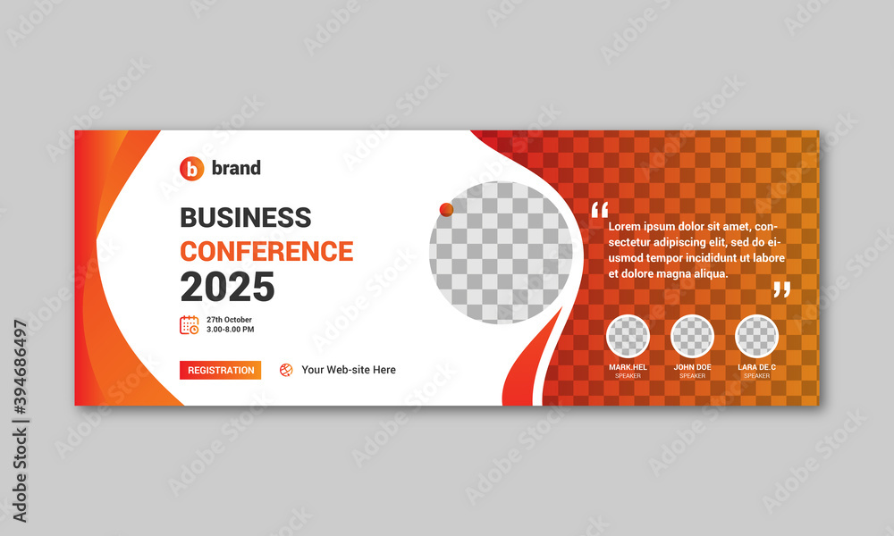 business conference facebook cover page design Stock Vector | Adobe Stock