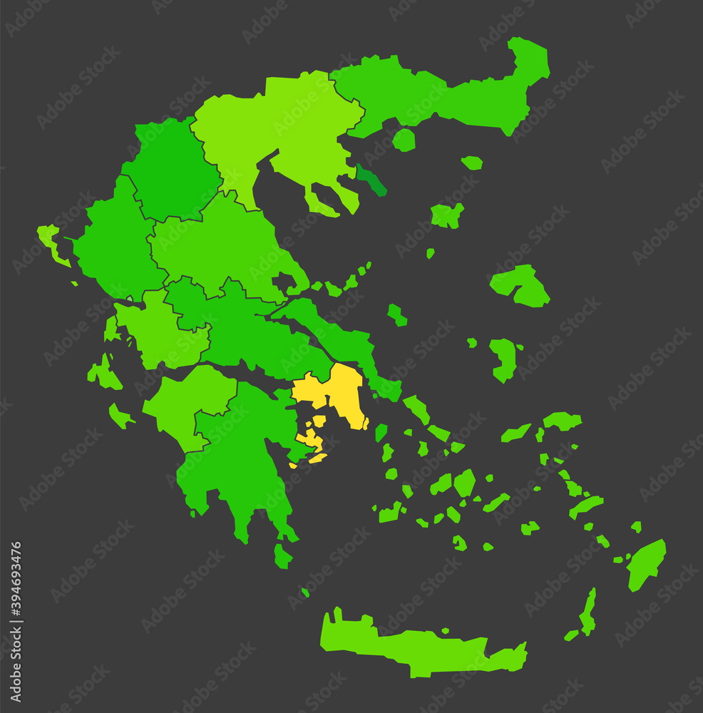 Greece population heat map as color density illustration Stock ...