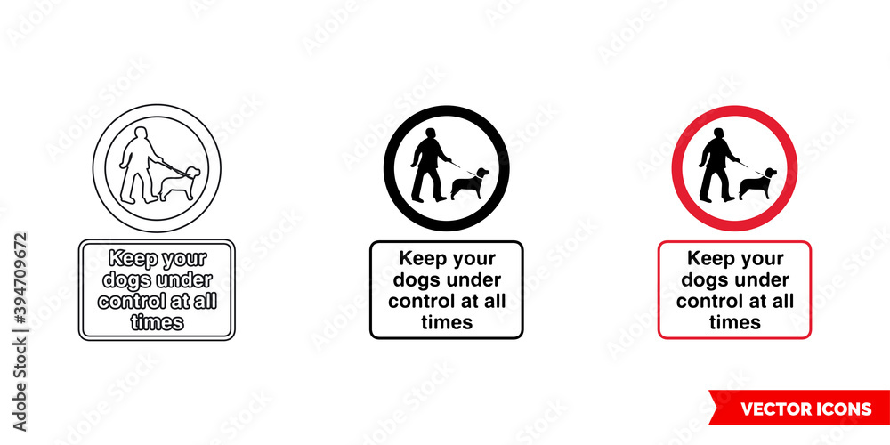 Keep your dogs under control at all times community safety notice sign ...