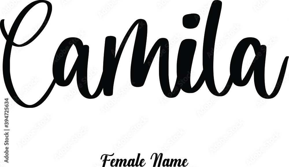 Vector de Stock Camila-Female Name Cursive Calligraphy Phrase on White ...
