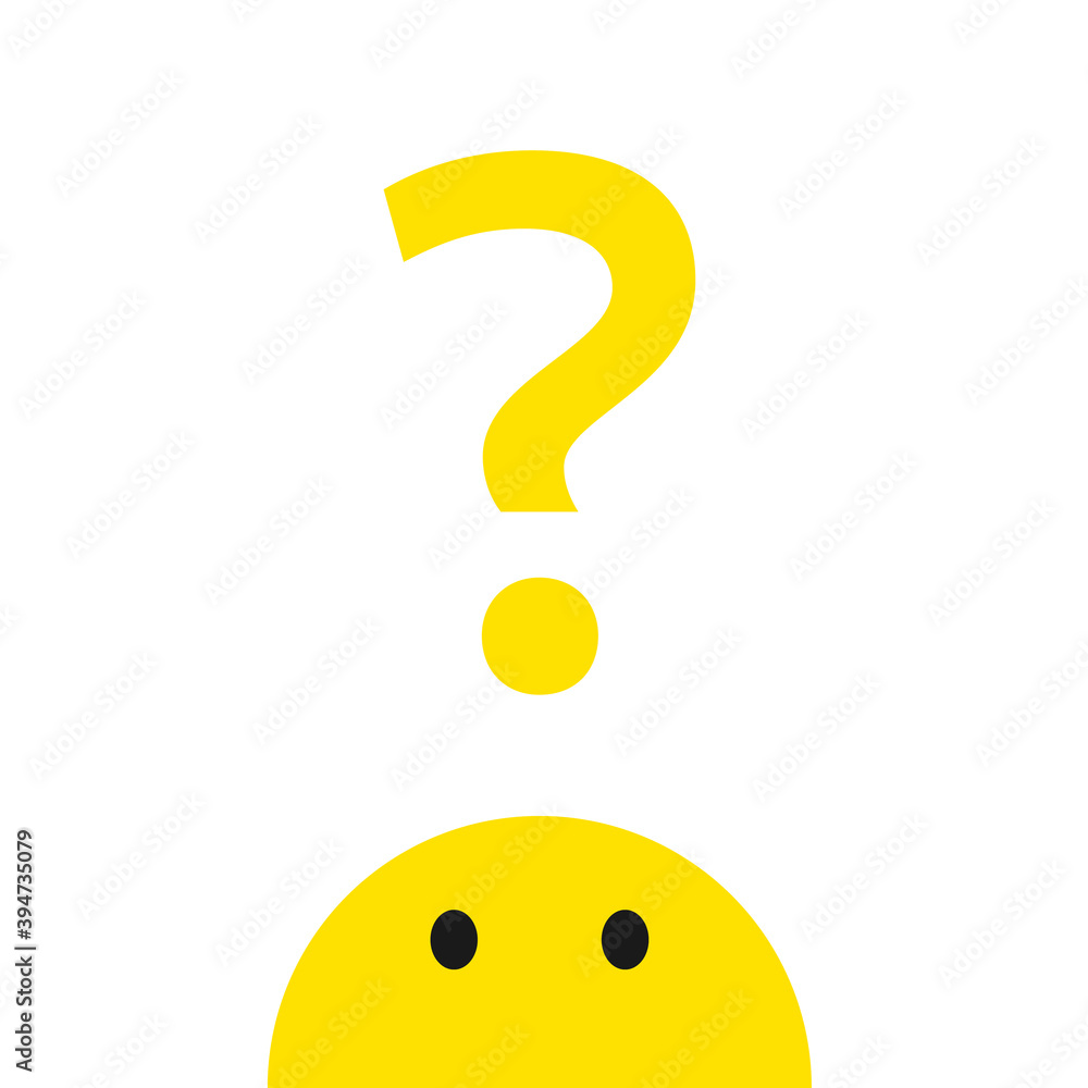 Question mark with emoji illustration. Clipart image. Stock Vector ...