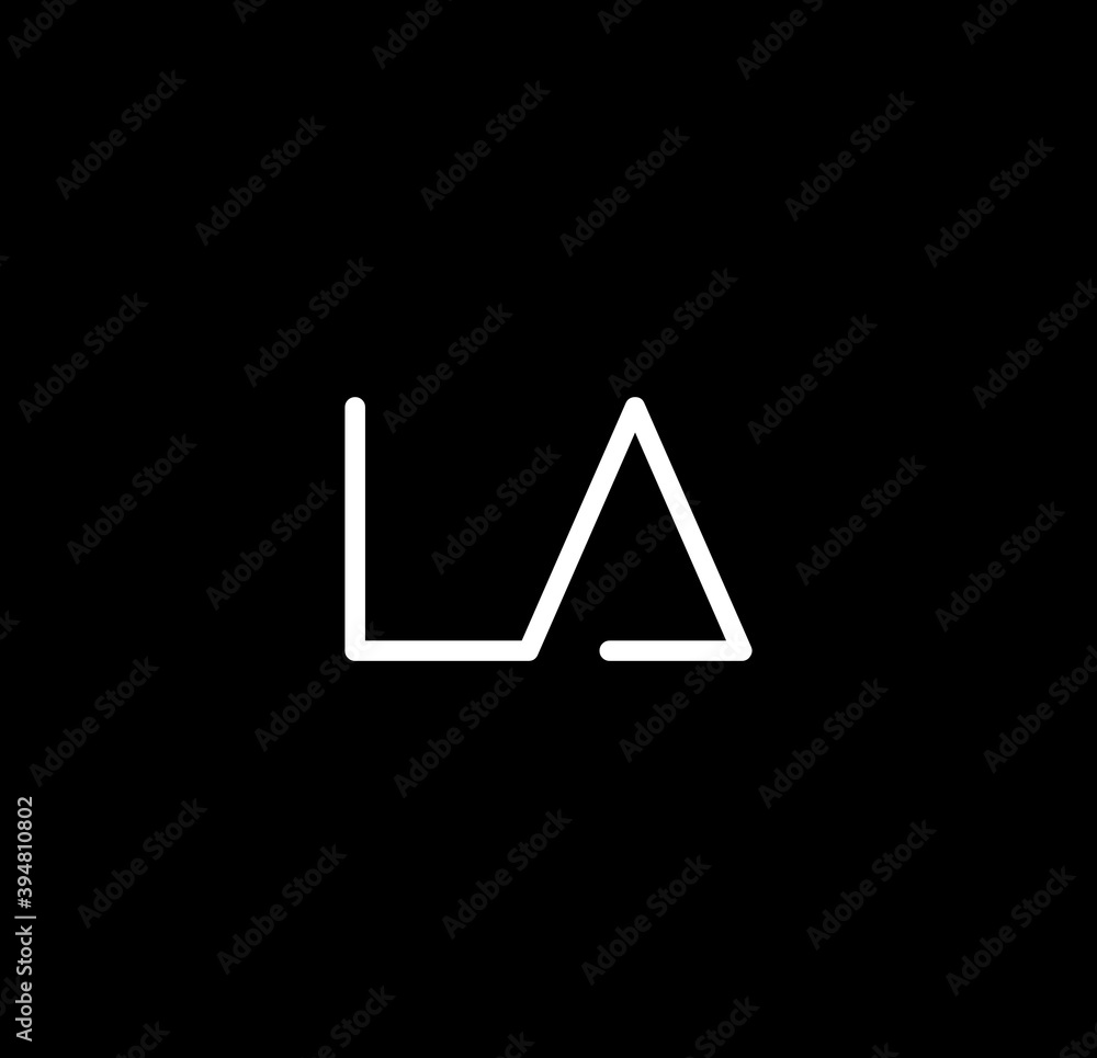 Letter LA alphabet logo design vector. The initials of the letter L and ...